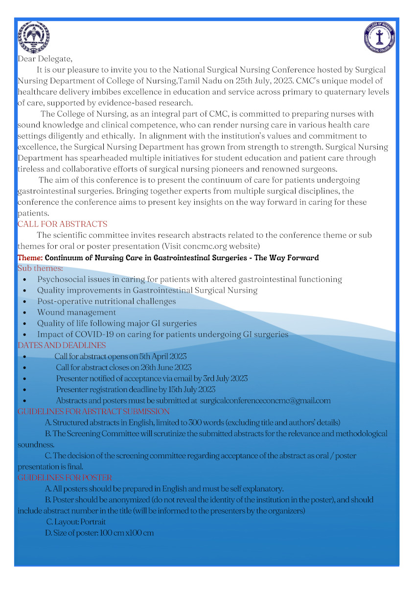 National Surgical Nursing Conference 2023 scheduled for July 25, 2023 ...