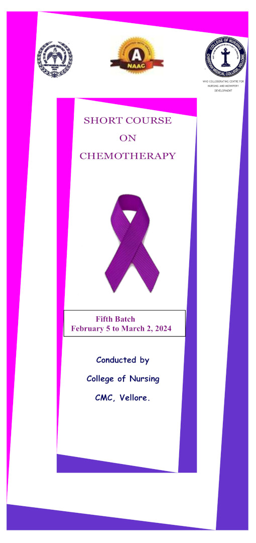 Short course on Chemo Therapy from Feb 5, 2024 to Mar 2, 2024 – College of Nursing, CMCH – Vellore